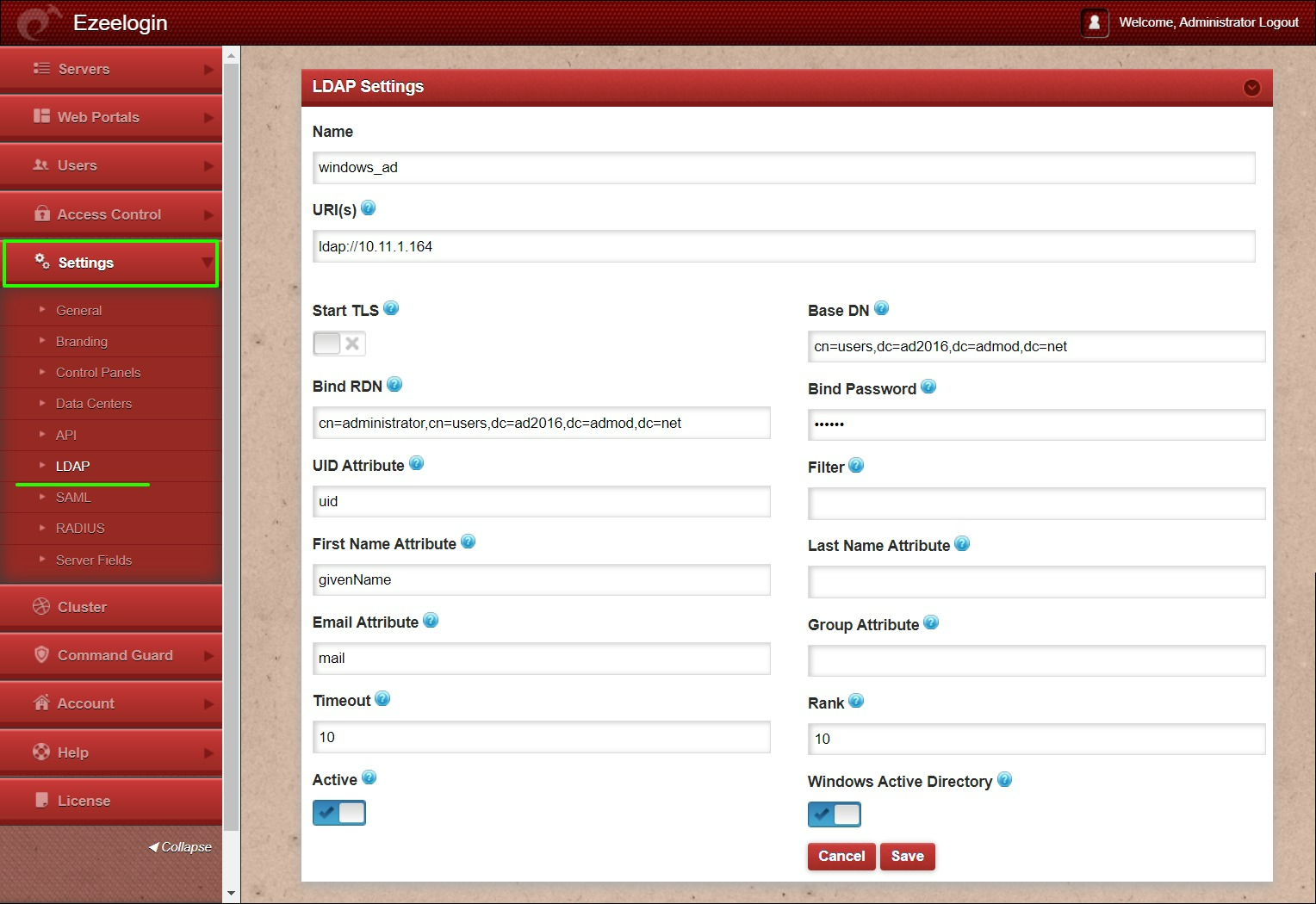 How do I configure Ezeelogin to authenticate using Windows_AD(Pam-LDAP) in CentOS?