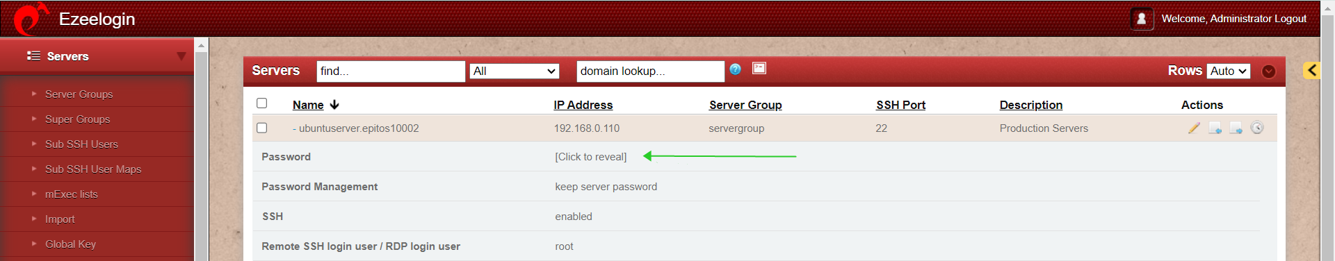 View remote user password