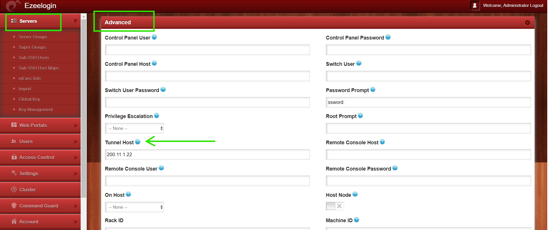 Add Servers Behind A Tunnel Host In Ssh Gateway Or Add Servers That Are Accessible Via Port